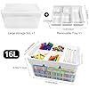 Amazon.com: 17 QT Plastic Storage Box with Removable Tray, Portable ...