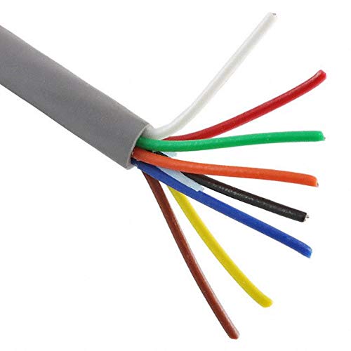 Multiconductor Unshielded Cable, Chrome, 8 Conductor, 22 AWG, 100 ft ...