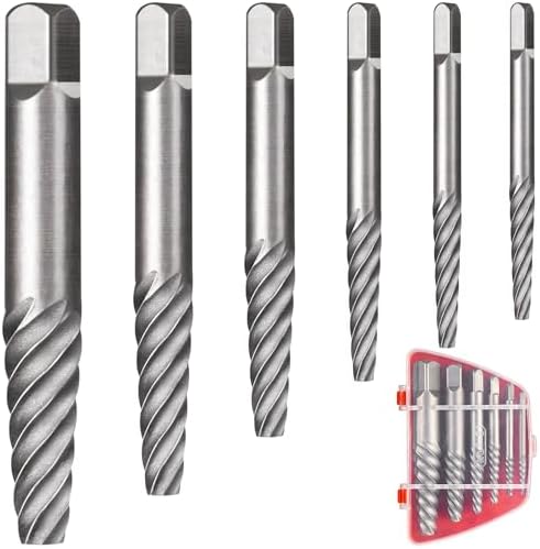 Topec Screw Extractor Set, 7PCS Easy Out Bolt Extractor Set, Stripped ...