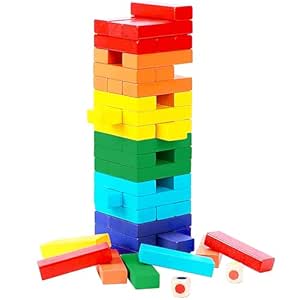 Buy VGRASSP 54 pcs Colorful Stacking and Balancing Wooden Blocks Toy ...