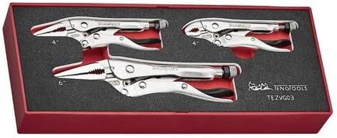 Teng Tools 3 Piece 4 Inch Curved Jaw, 4 Inch & 6 Inch Long Nose Vise ...