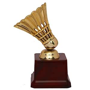 TROPHY VENTURE Shuttle Cock Badminton Winner Fiberglass Trophy (Gold ...