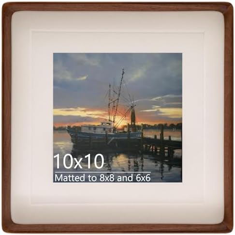 Amazon.com - Husteria 10x10 Square Picture Frame in Natural Walnut Wood ...
