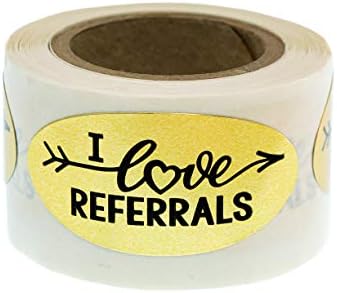 Amazon.com : I Love Referrals - Oval Gold Foil Stickers - Great Real ...