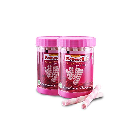 PICKWICK Strawberry Flavoured Wafer Rolls Jar - Combo Pack 300gm (150gm ...