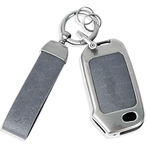 Coll of Fest Premium Metal PU Leather Car Key Cover Compatible with Kia ...