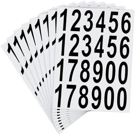 8 Sheets Waterproof Vinyl Stick On Numbers - 3inch Large Mailbox ...