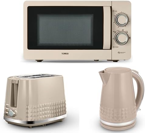 Tower Solitaire Latte 1.5L 3KW Jug Kettle, 2 Slice Toaster & T24042MSH ...