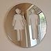 Male & Female Round WC Door Sign - Mirror Circle Toilet Sign 12cm ...