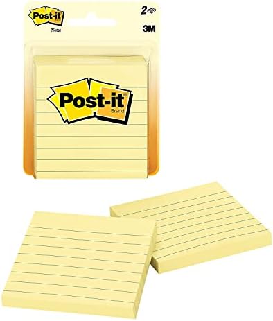 Amazon.com : Post-it Notes 3-Inch x 3-Inch Canary Yellow Lined 100 ...