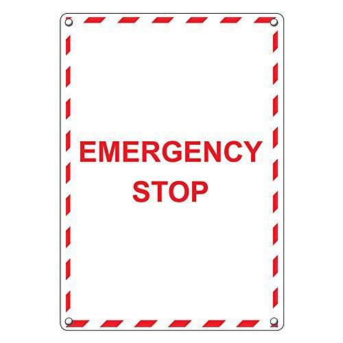 Amazon.com: Weatherproof Plastic Vertical Emergency Stop Sign with ...