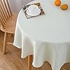 Amazon.com: NLMUVW Ivory White Linen Round Tablecloth 48 Inch, Small ...