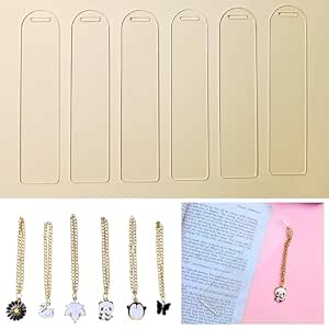 6 PCS DIY Acrylic Bookmark Blanks, Clear Acrylic Craft Bookmarks with ...