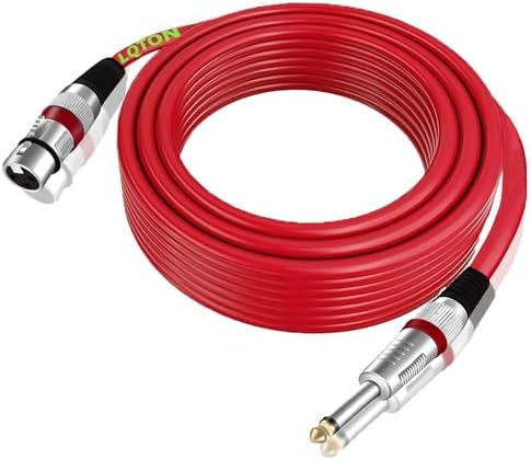 LQTON 5 Meter Red Mic Cable 6.35mm Jack Male To XLR 3PIN Female Cord ...