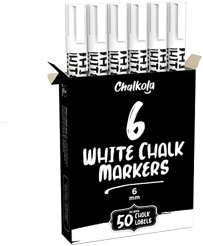 White Chalk Pens, 4 Pack Liquid Chalk Markers Wipe Erasable Pens 3mm ...