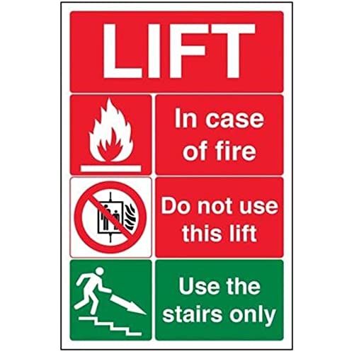 VSafety Lift Fire Notice Sign – Portrait – 200mm x 300mm – 1mm Rigid ...