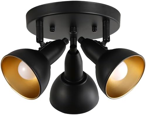 Industrial Flush Mount Ceiling Light Fixture, 3-Lights Multi ...