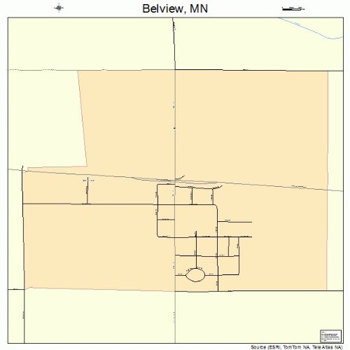 Large Street & Road Map of Belview, Minnesota MN - Printed poster size ...