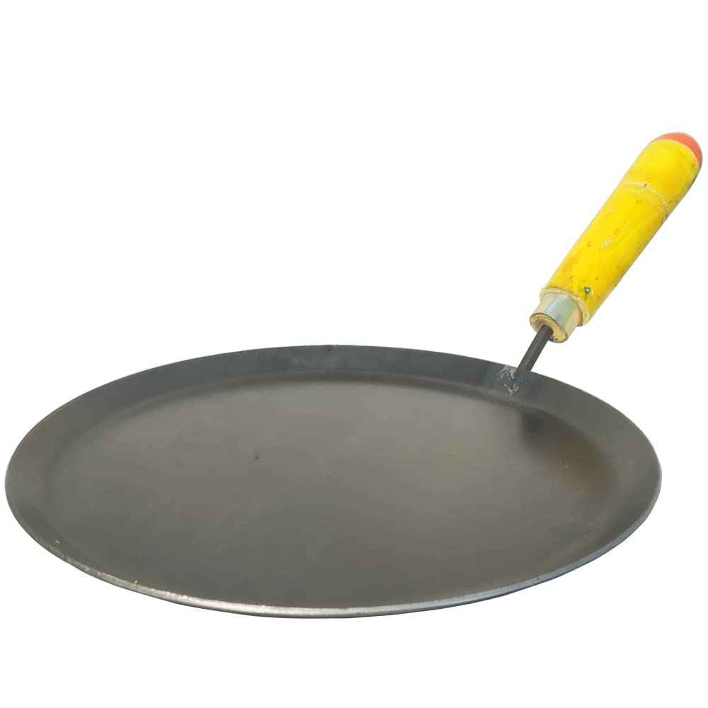 Buy Hanae Luvan Iron Tawa for Dosa with Wooden Handle | Cookware Flat ...