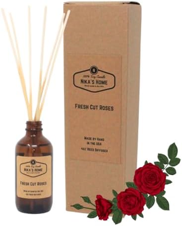 Amazon.com: Reed Diffuser Rose 3.4 Fl Oz - Fresh & Long Lasting ...