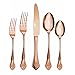 Amazon.com | Regent Bead 20-Piece Rose Gold Flatware Set, Mirror ...