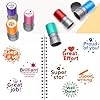 Amazon.com : 8 Pcs Round Self-Inking Teacher Stamps – Motivational ...