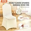 Amazon.com: VEVOR 100 PCS Beige Chair Covers Polyester Spandex Chair ...