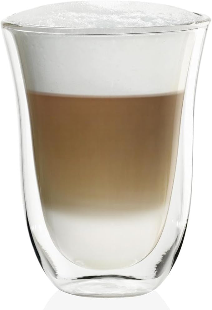 Amazon.com | De'Longhi DeLonghi Double Walled Thermo Latte Glasses, Set ...