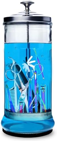 Amazon.com: Diane Glass Disinfectant Jar for Sterilizing Hair Salon ...