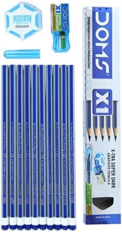 Generic Doms X1 Xtra Super Dark Pencils Box Pack Of 10 Pencils + 1 ...
