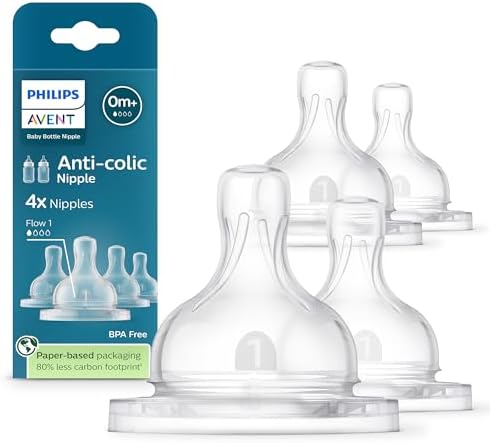 Amazon.com : Philips Avent Anti-Colic Nipples - Flow 1, 4-Pack, SCY761 ...