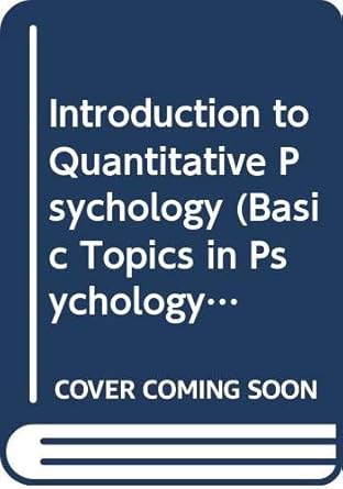 Amazon.com: An Introduction to Quantitative Psychology (Basic topics in ...
