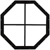 18" Octagon Shed Window Brown Flush Mount, Playhouse Window - Household ...