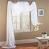 Amazon.com: Beautiful White Elegance Window Sheer Voile Scarf 60" X 216 ...