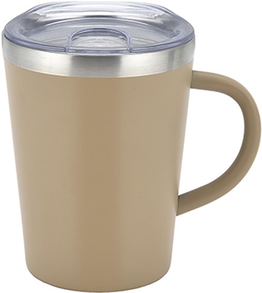 Amazon.co.jp: リビング Smoo(スムゥー) 蓋付き マグカップ 350ml ライトブラウン [プチプチ/名JAN] : ホーム＆キッチン