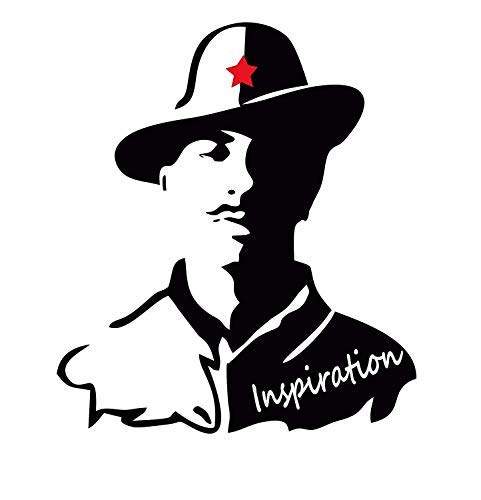 Shaheed Bhagat Singh Sticker Colour Black & White Size 10 inch x 10 ...