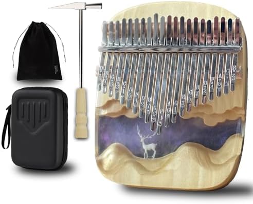 Amazon.com: Moozica 17-Key EQ Kalimba, Solid Koa Wood Electric Kalimba ...