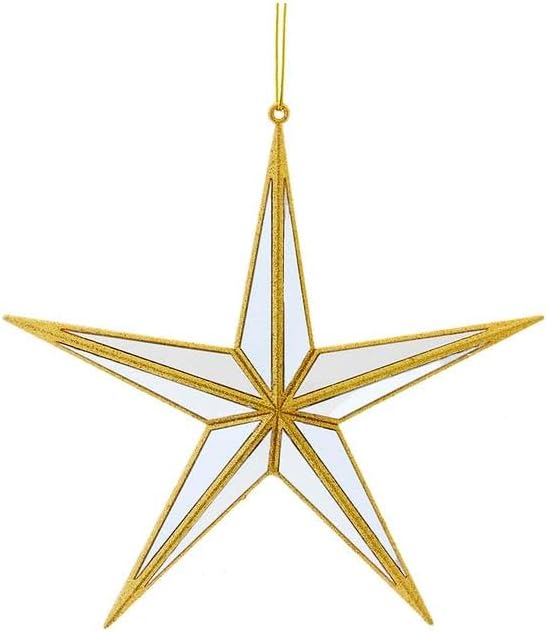 Amazon.com: Ivory and Gold Mirrored Star Ornament 5 Inch : Home & Kitchen