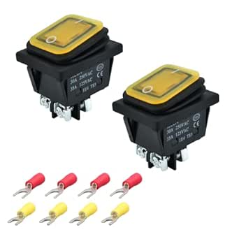 Amazon.com: 2 pcs Rocker Switch/Toggle Switch/Battery Disconnect Switch ...