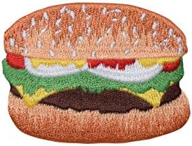Amazon.com: Hamburger - Cheeseburger - Food - Iron on Embroidered Patch ...