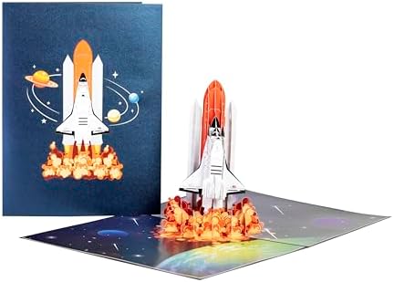 Amazon.com : 3D Pop Up Birthday Spaceship Card Nasa Birthday Pop Up ...