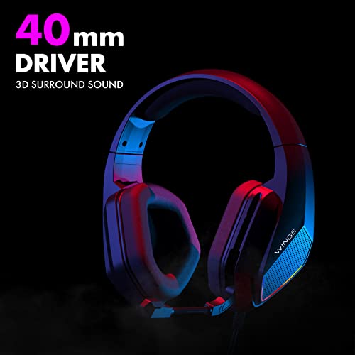 Wings Vader 200 Wired Gaming Over Ear Headset (Black, On The Ear ...