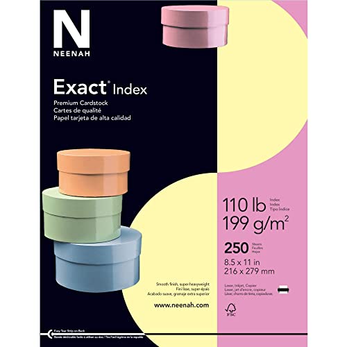 Wausau Exact Index Cardstock, 110 lb, 8.5 x 11 Inch, Pastel Canary, 250 ...