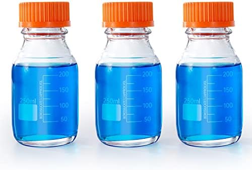 Amazon.com: 250ML Storage Glass Bottles – 2pcs Round Media Storage ...