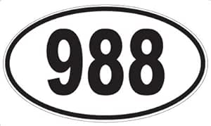 Amazon.com - Number 988 Oval Sticker
