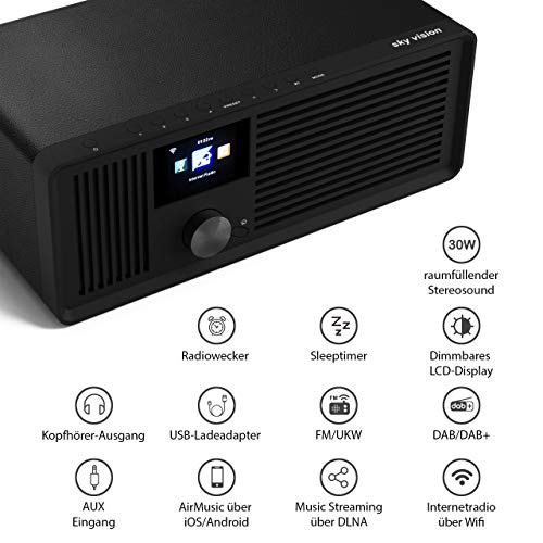 sky vision DAB 70 IR GB – Stereo DAB+ internetradio (FM FM, FM, WLAN ...