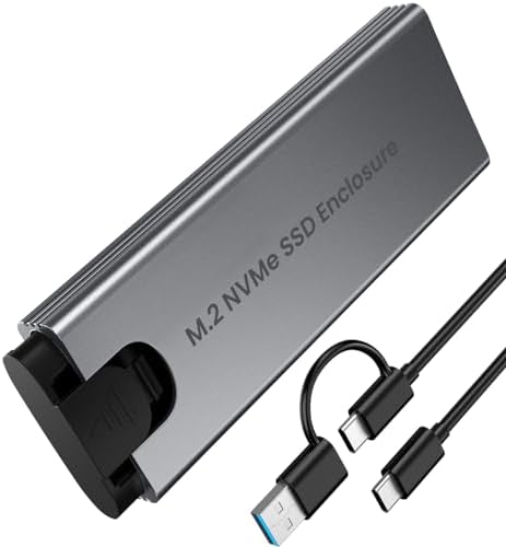 M.2 NVMe SSD Enclosure, ZYRIVON 10Gbps Tool-Free M.2 Enclosure, NVMe ...