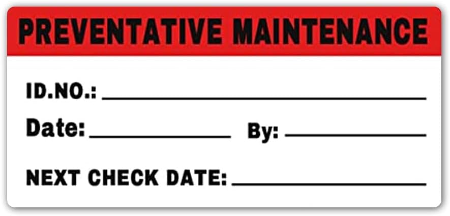 Amazon.com : 2x1 Inches Preventative Maintenance Labels,Inspection ...