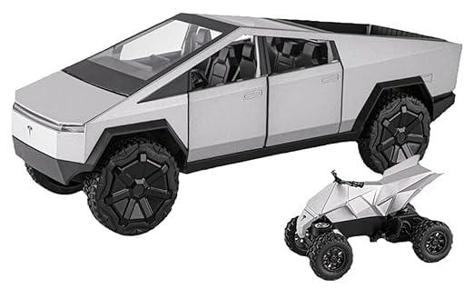 KIDIIG 1:24 Scale Die-Cast CyberTruck【Free Wheel】 with 6 Openable Doors ...
