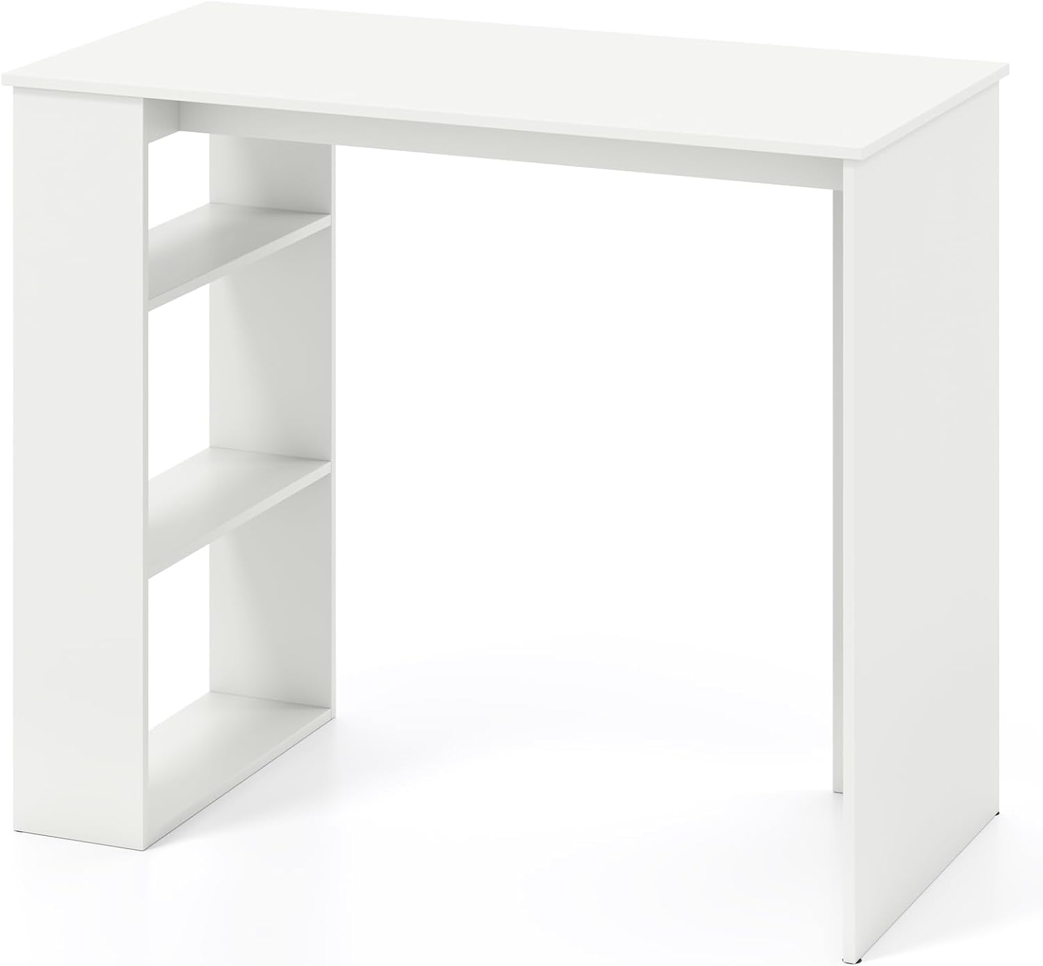 CASART 90cm Computer Desk, Wooden Writing Table with 3-tier Bookshelf ...